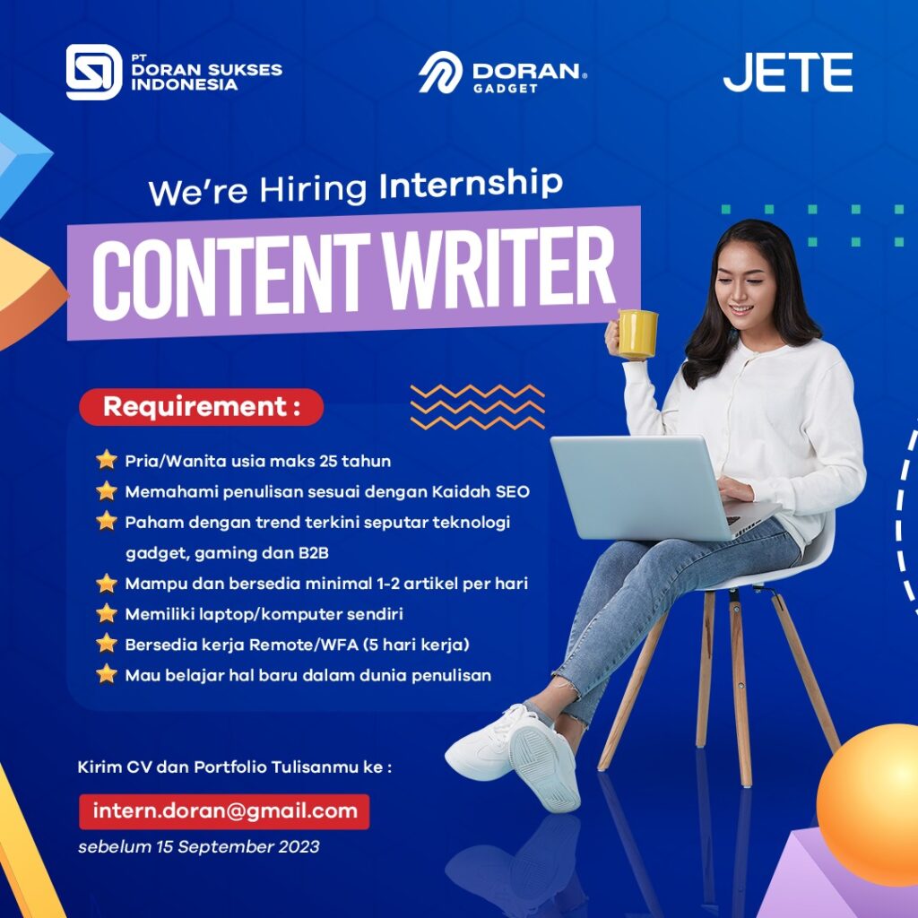 INTERNSHIP Content Writer PT. Doran Sukses Indonesia