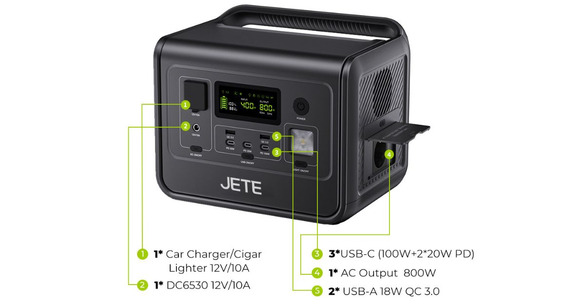 Spesifikasi Power Station JETE PS800: Praktis Untuk Mobilitas